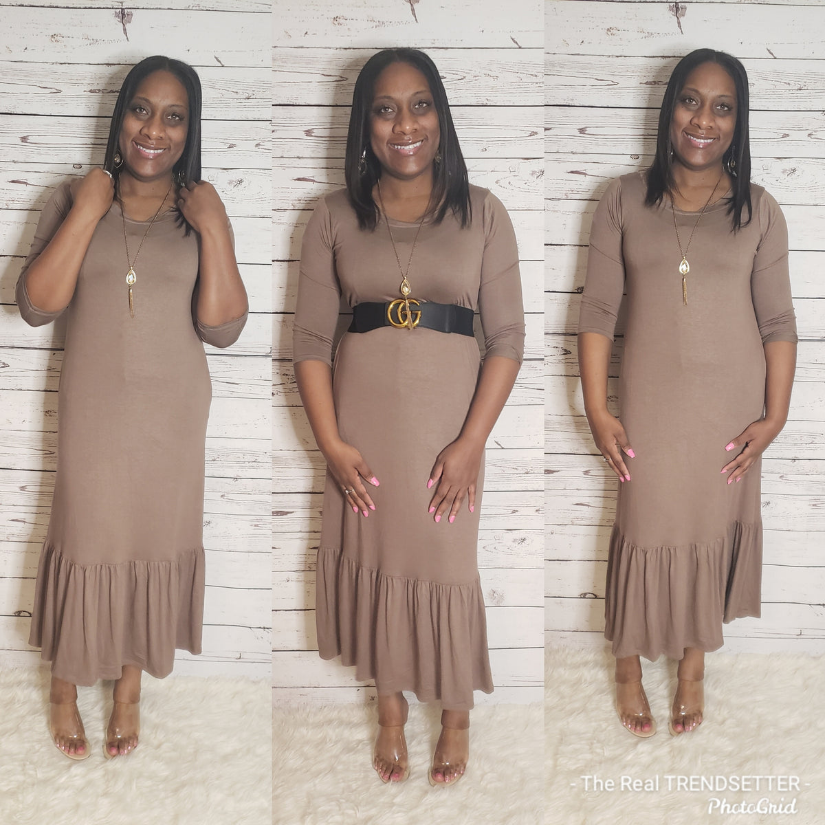 Bottom Ruffle Dress (Mocha) !ON SALE! – The Real Trendsetter
