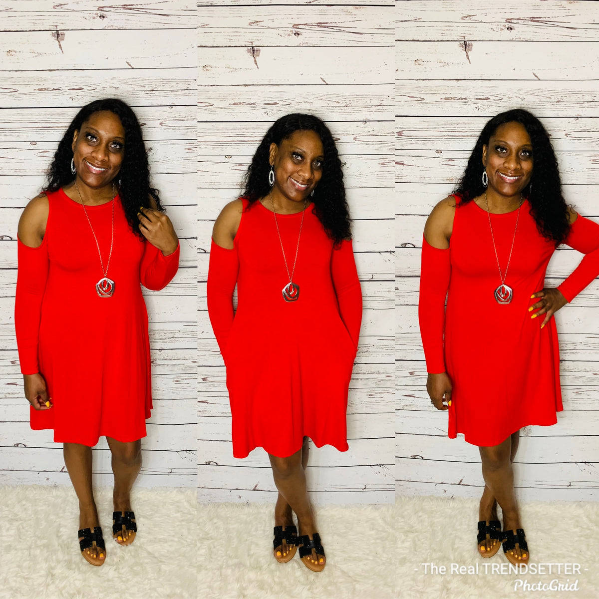 Cold Shoulder Dress (Ruby)!ON SALE! – The Real Trendsetter